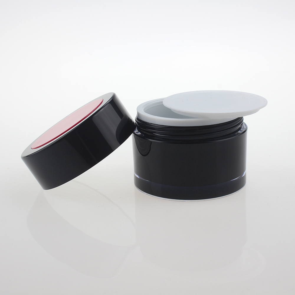 Empty Black Cosmetic Container Plastic Cream Jar - CosPack
