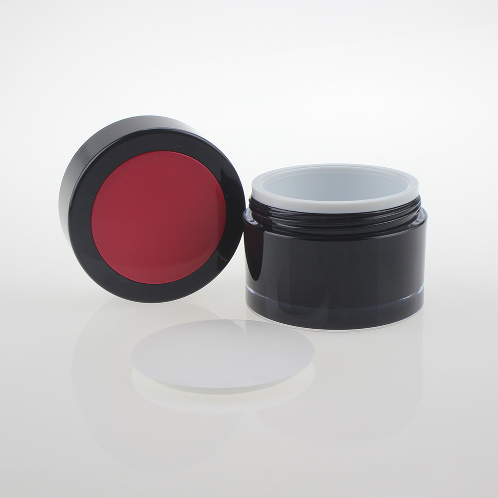 Empty Black Cosmetic Container Plastic Cream Jar - CosPack